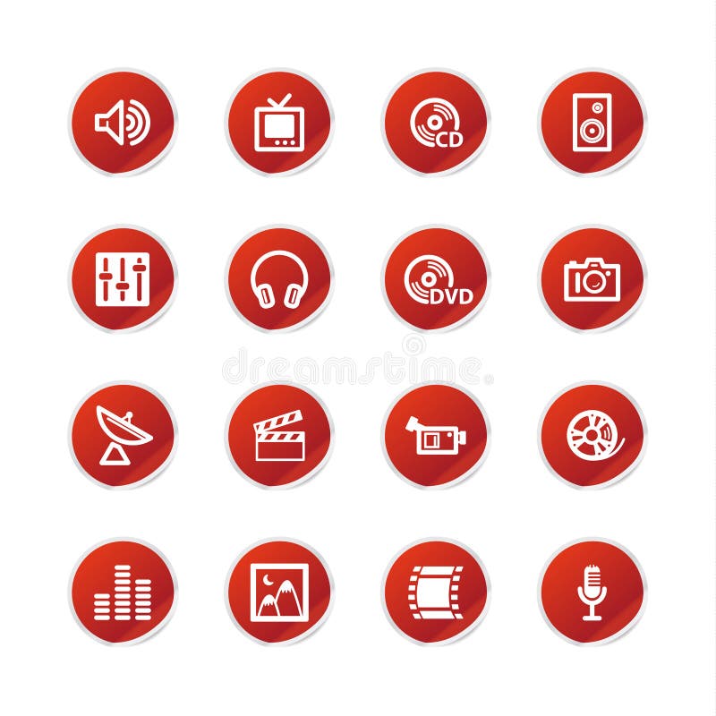 Media & Telecom Web Icons Stock Vector - Illustration of collection ...