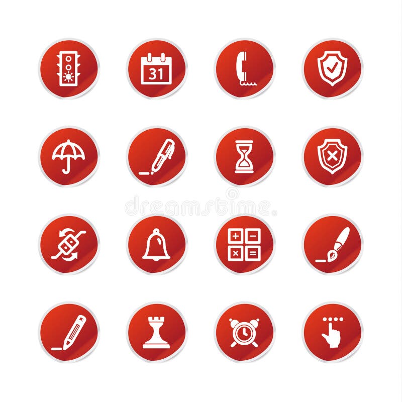 Red sticker software icons stock vector. Illustration of glass - 3531951