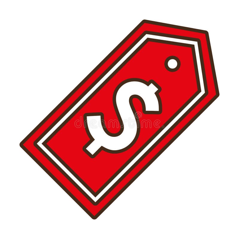Red Sticker Tag Price Symbol Icon Stock Vector - Illustration of design ...