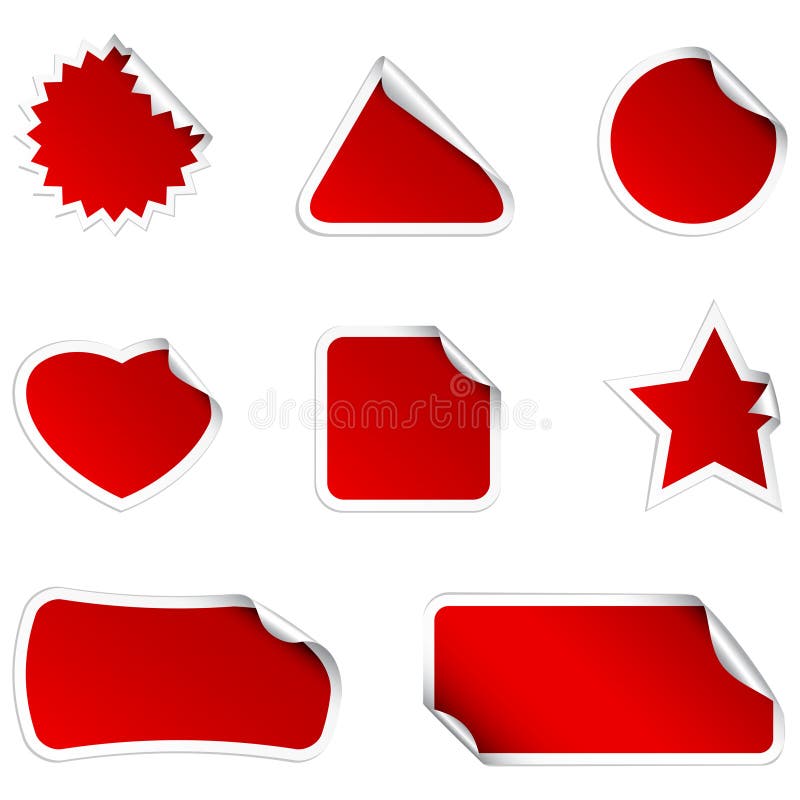 Red High-detailed Modern Buttons. Stock Vector - Illustration of badge ...