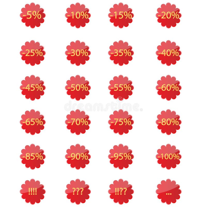 Red stickers stock illustration. Illustration of gift - 27355581