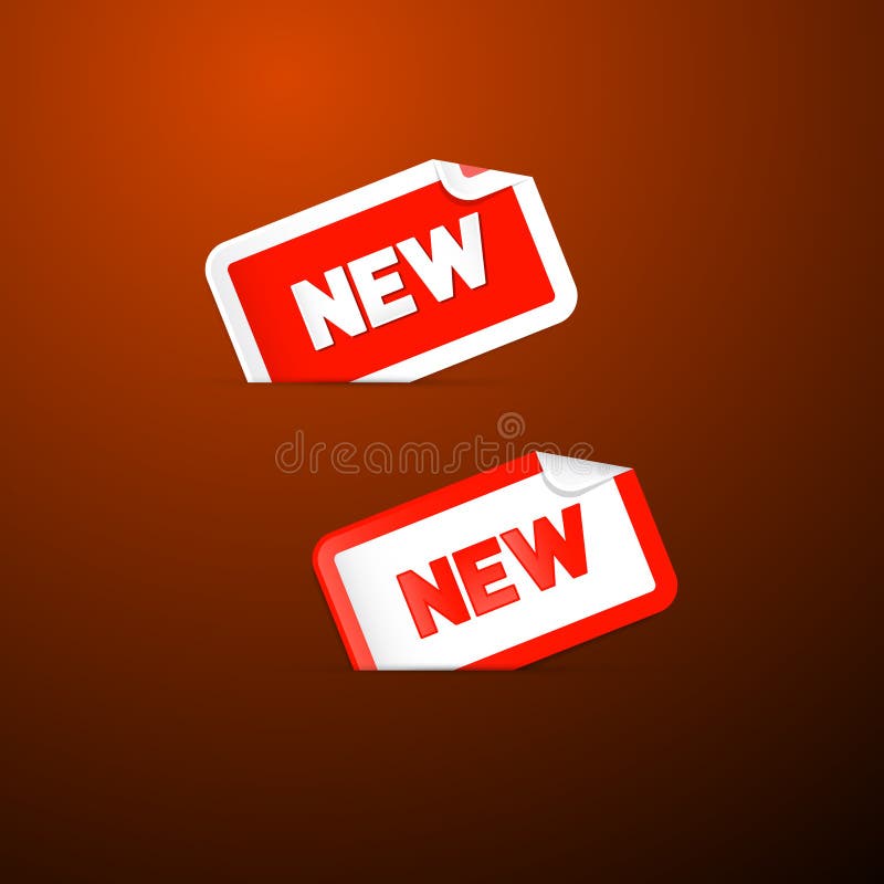 Red Stickers with New Title Stock Vector - Illustration of ...