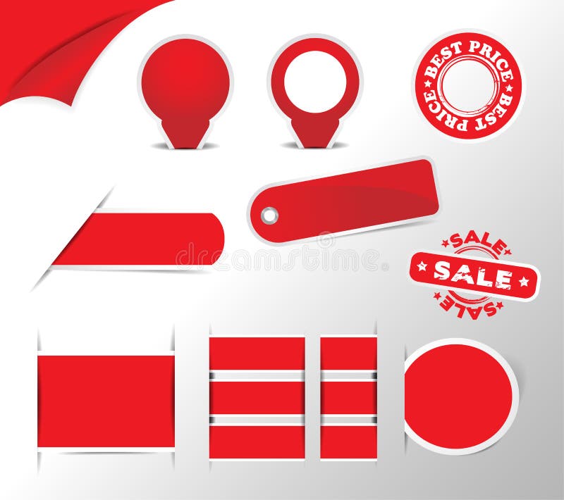 Red stickers, tags, label stock vector. Illustration of background ...