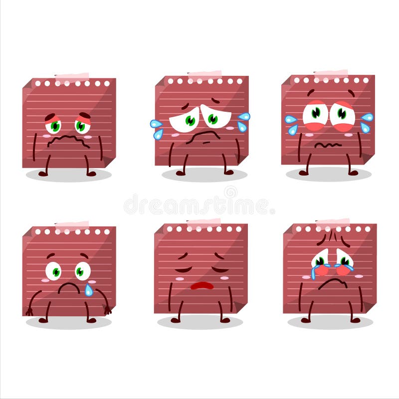 Red Sticky Note Cartoon Character with Sad Expression Stock Vector ...
