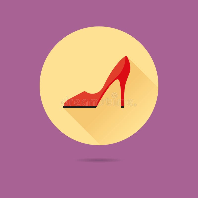 Red Stiletto Flat Design Vector Icon Stock Vector - Illustration of ...