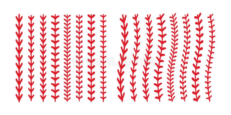 The Red Stitch or Stitching of the Baseball Isolated on White ...