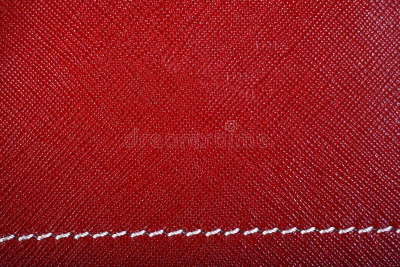 Red Stitched Leather stock photo. Image of seam, style - 48699142