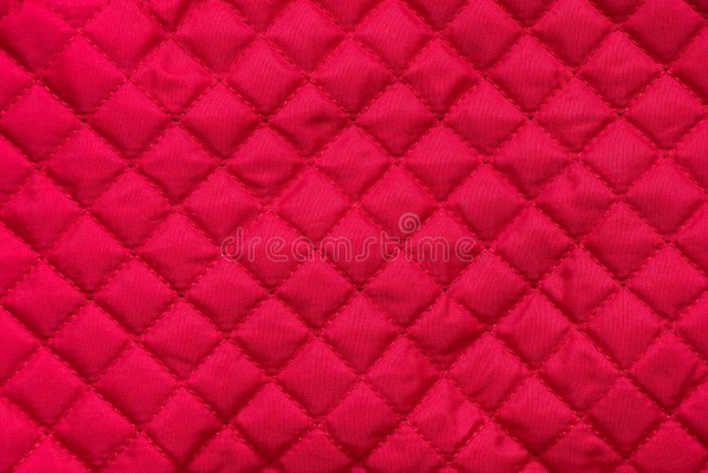 Red Stitched Quilted Bag Cloth Background Close Up Stock Image - Image ...
