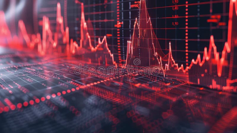 The Red Stock Market Chart.AI Generated Image Stock Image - Image of ...