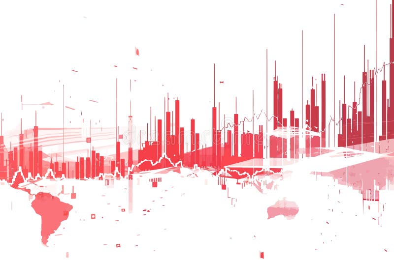 Red Stock Market Graph Abstract Background Isolated Vector Style Stock ...