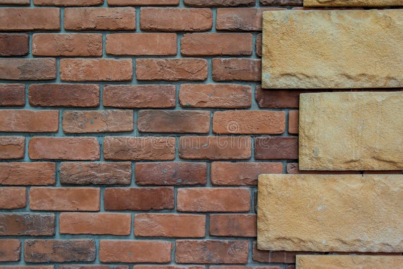 Red Stone Brick Wall for Background or Backdrop. Stock Image - Image of ...