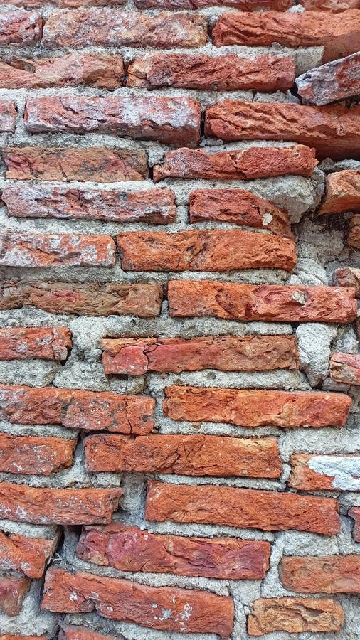 Red Stone Brick Wall Rough Texture Outdoor Stock Image - Image of ...