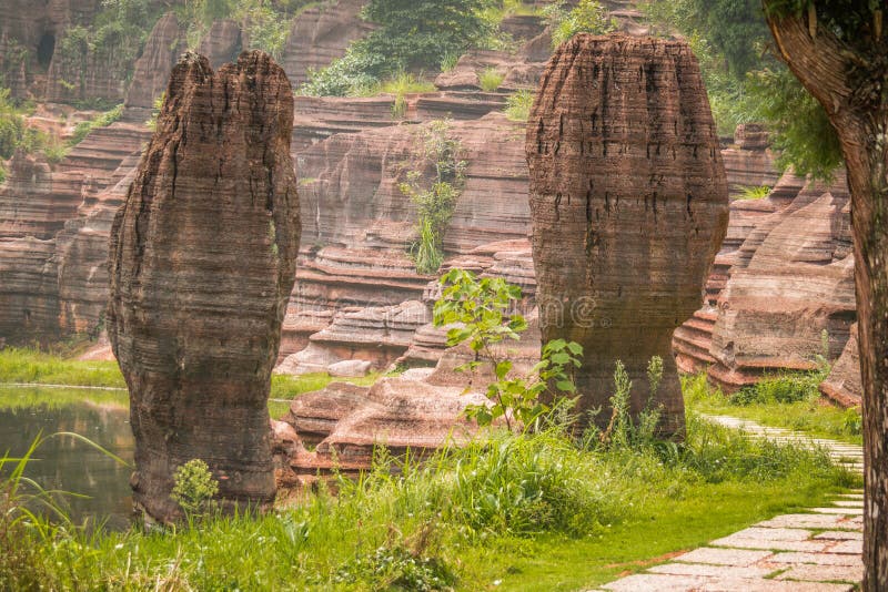 Red stone forest stock image. Image of forest, hunan - 53461139