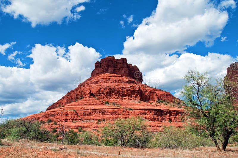 Red Stone Landscape of Sedona, in Arizona Stock Image - Image of clouds ...