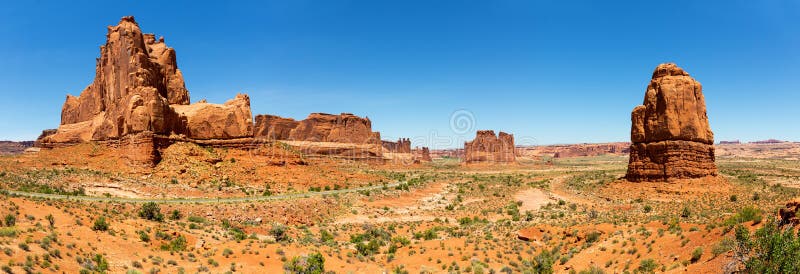 Red Stone Mountains and Valley Landscape Stock Image - Image of desert ...