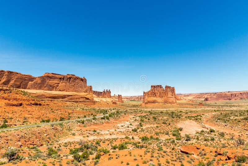 Red Stone Mountains and Valley Landscape Stock Photo - Image of ...