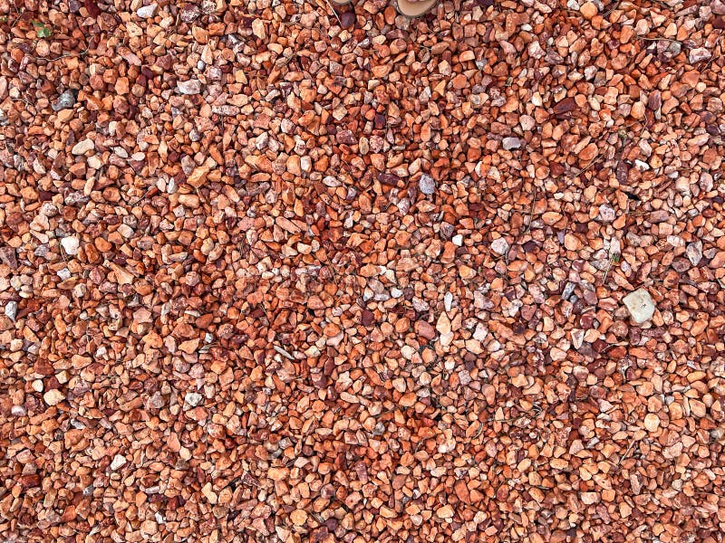 Red Stone Pebbles Background, Top Down View Stock Photo - Image of ...