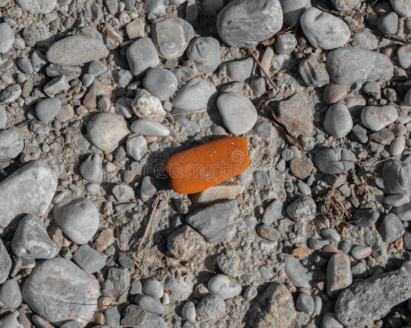 A Red Stone on a Stony Ground Stock Image - Image of natural, objects ...