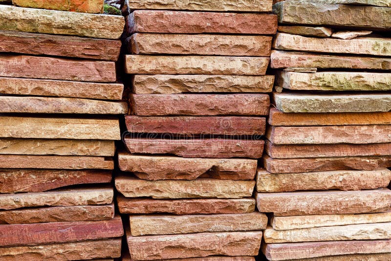 Red stone tile, Red stone tile folded in