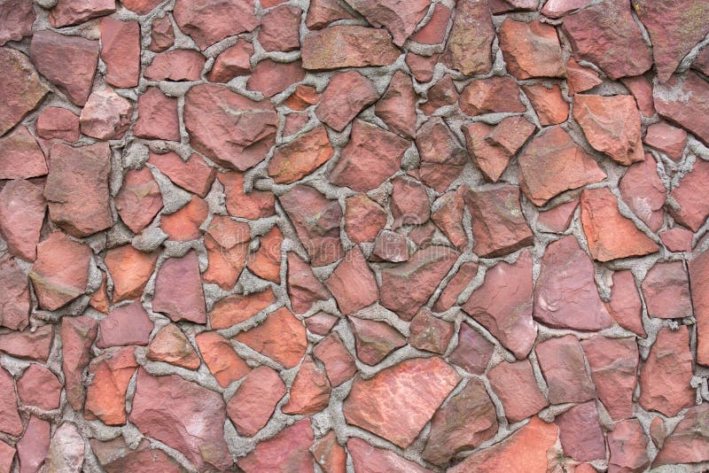 Red Stone Wall Background Texture Stock Image - Image of aged, concrete ...