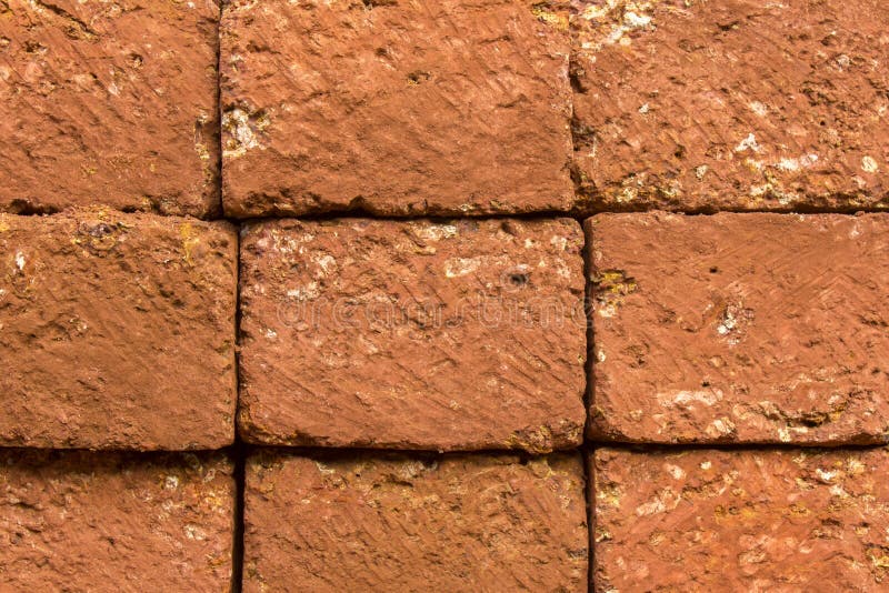 Red Stone Wall of Porous Volcanic Bricks. Rough Surface Texture Stock ...