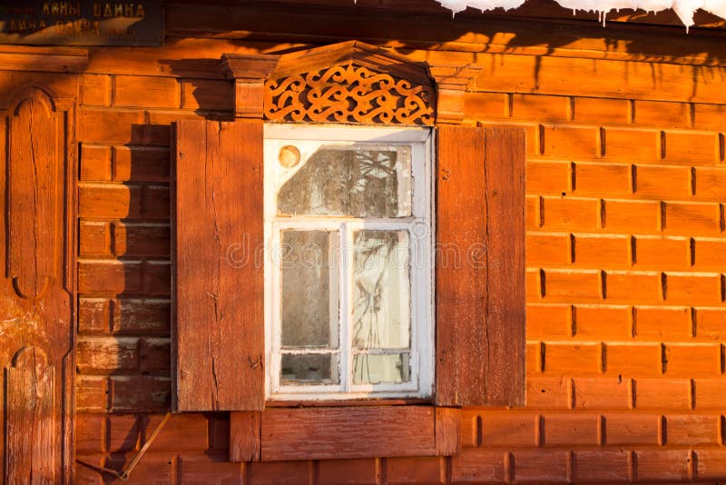 Russian Window Carved Platband Stock Photo - Image of platband ...