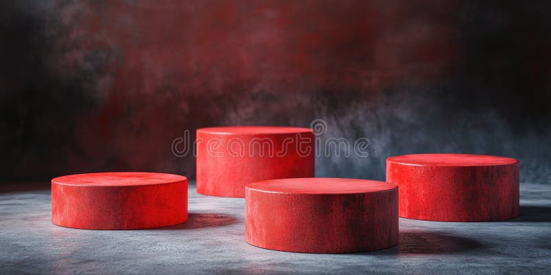Red Stools on Concrete Floor Stock Image - Image of inspiration, modern ...