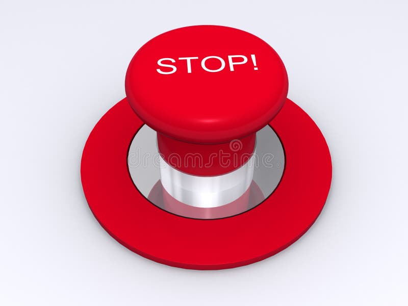 Red STOP Button Isolated High Resolution. 3D Image Stock Illustration ...