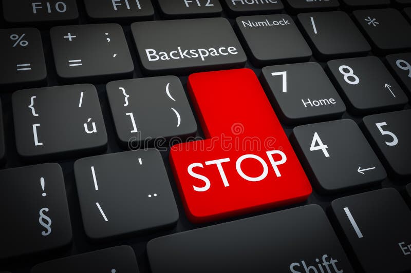 STOP Key on Keyboard of Laptop Computer. Stock Illustration ...