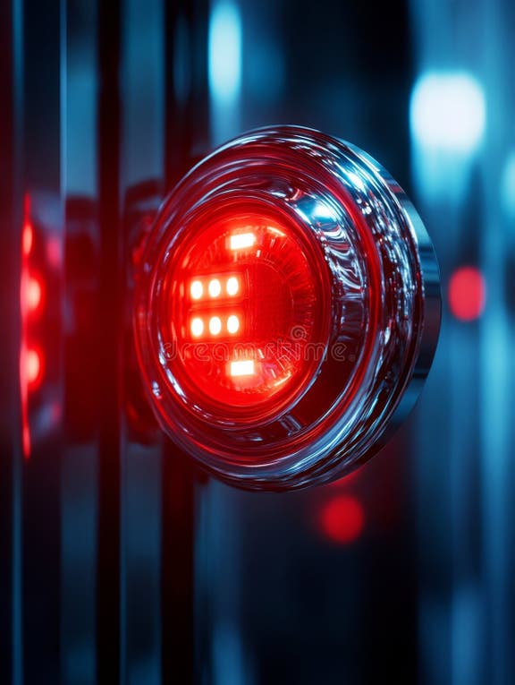 Red Stop Button on Computer Tower Stock Image - Image of power, data ...