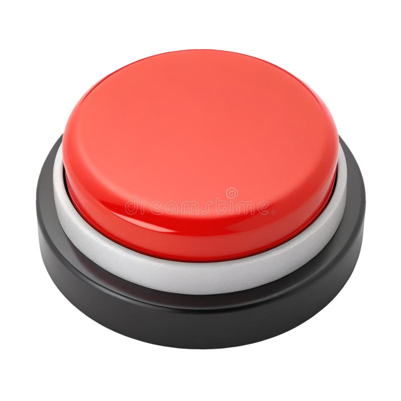 Red Stop Button 3 D Icon Isolated White Background Stock Illustration - Illustration of ring ...