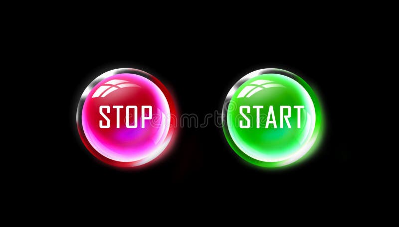 Start Button Green Round Sticker Stock Illustrations – 175 Start Button ...
