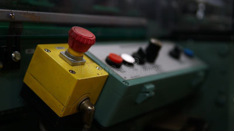 Red Stop Button for Industrial Process with Another Button Stock Photo ...