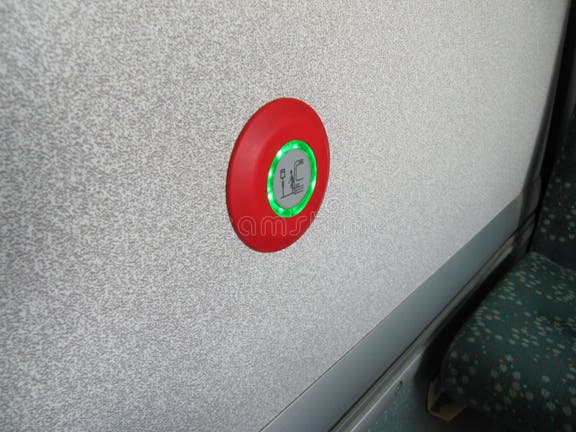 Red Stop Button in Public Transport. Bus Stop Button at the Request of ...
