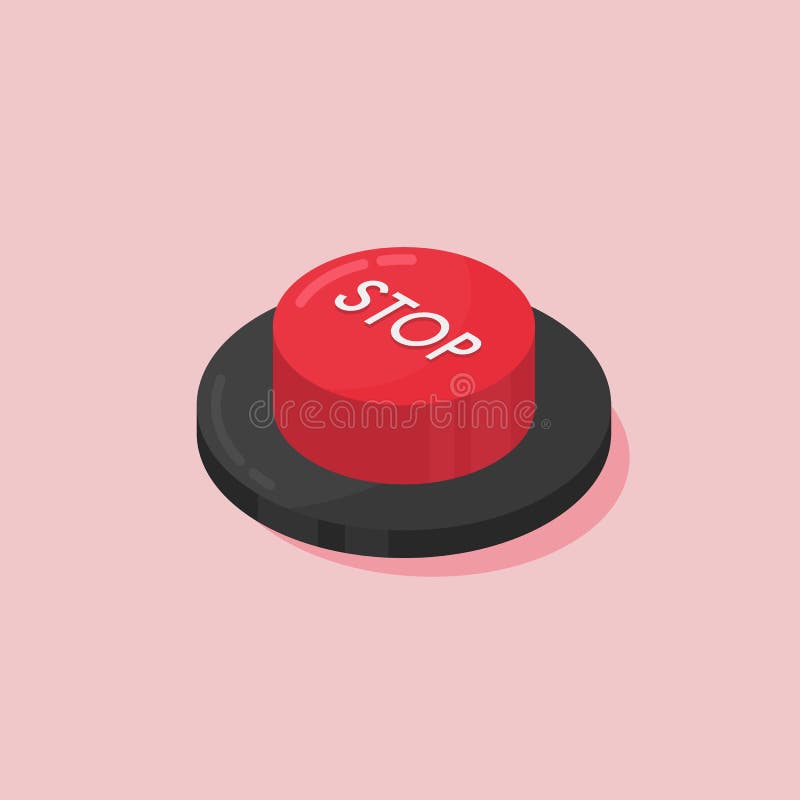 Red Stop button stock vector. Illustration of dangerous - 214701018