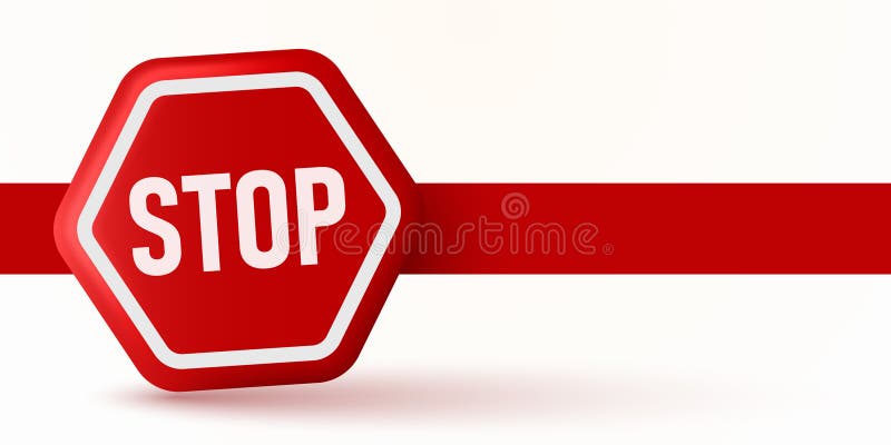 Red STOP 3d Icon. Alert, Caution or Emergency Notification. Danger ...
