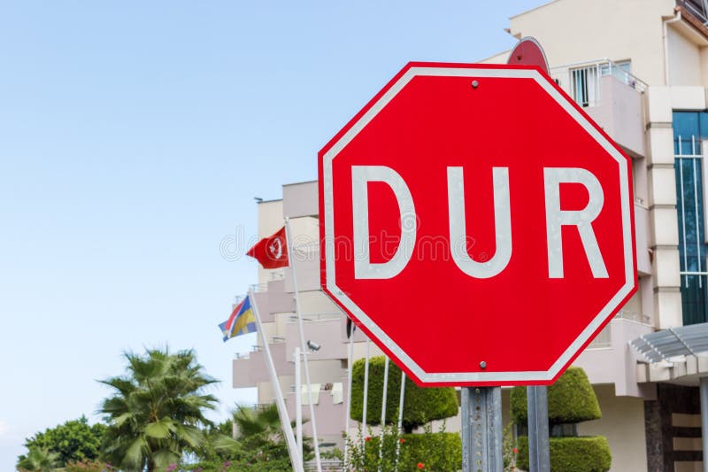 Turkish stop sign stock photo. Image of summer, turkish - 32025532
