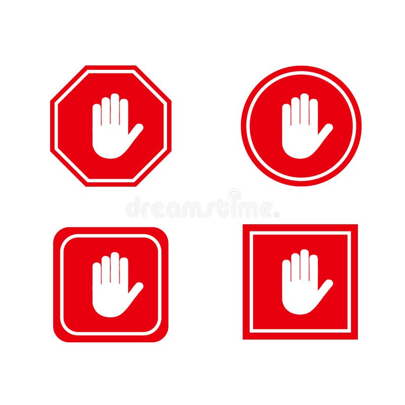 Red Stop Hand Sign. Web Icon. Stock Vector - Illustration of blocked ...