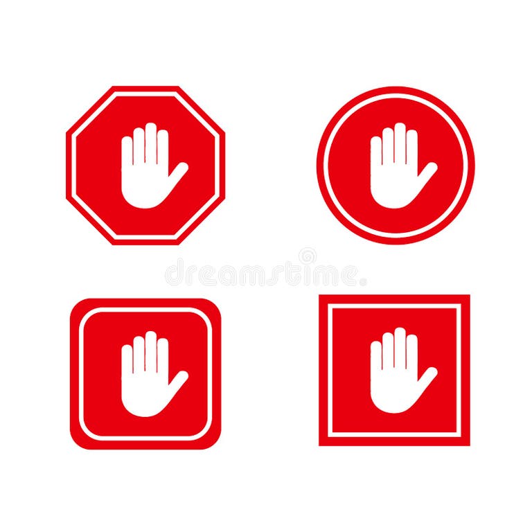 Red Stop Hand Sign. Web Icon. Stock Vector - Illustration of hand ...