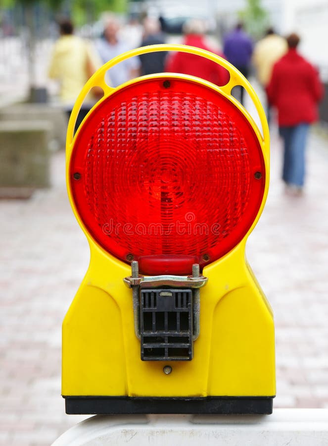 Red stop light on sidewalk stock image. Image of stop - 18371181