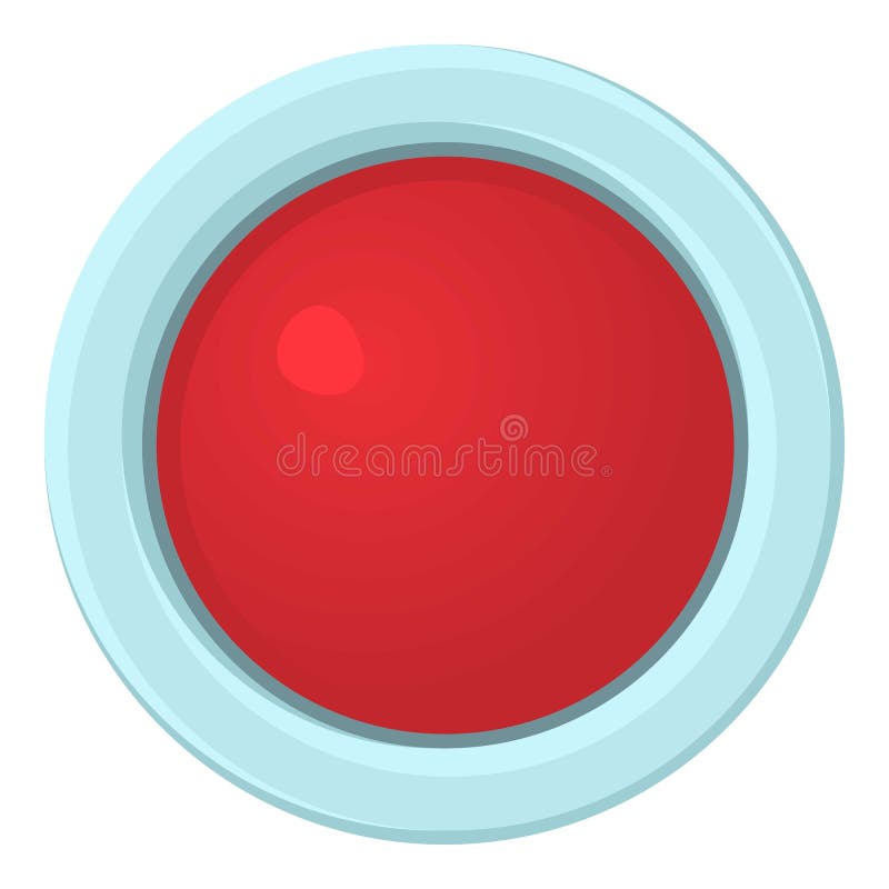 Red Stop and Panic Button Icon, Cartoon Style Stock Vector ...