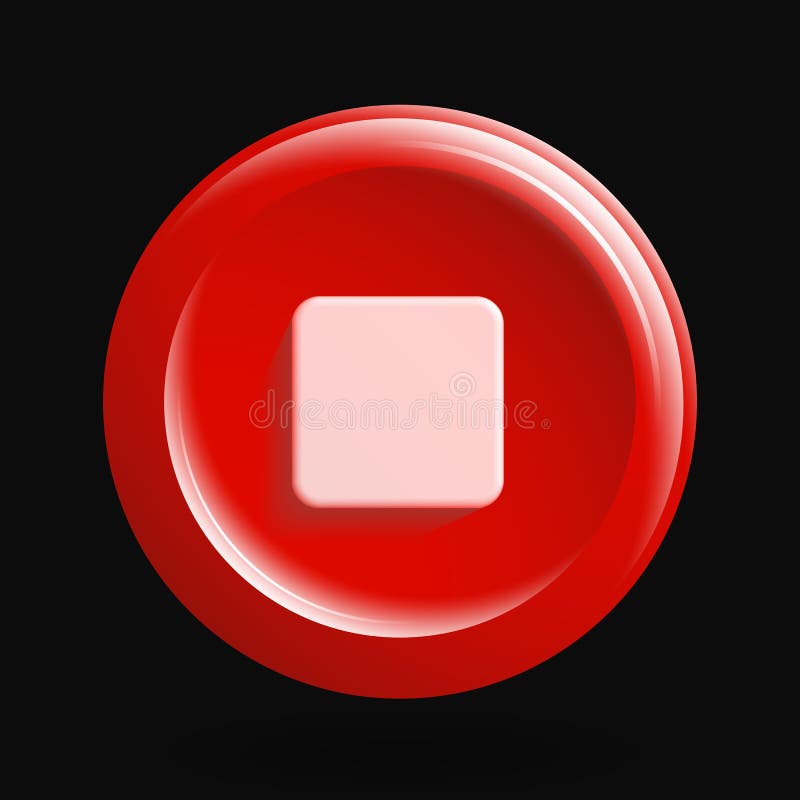 Red Stop or Pause Icon stock vector. Illustration of square - 245268701