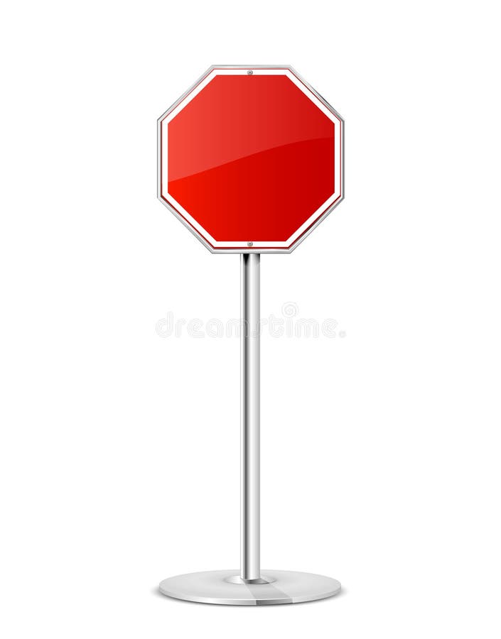 Stop Sign, Icon Blank Vector. Red Color Singe Symbol Illustration Stock ...