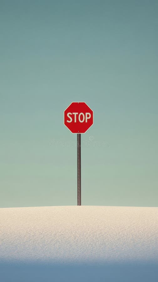 Red Stop Sign Against Retro Blue Color Sky Background Stock ...