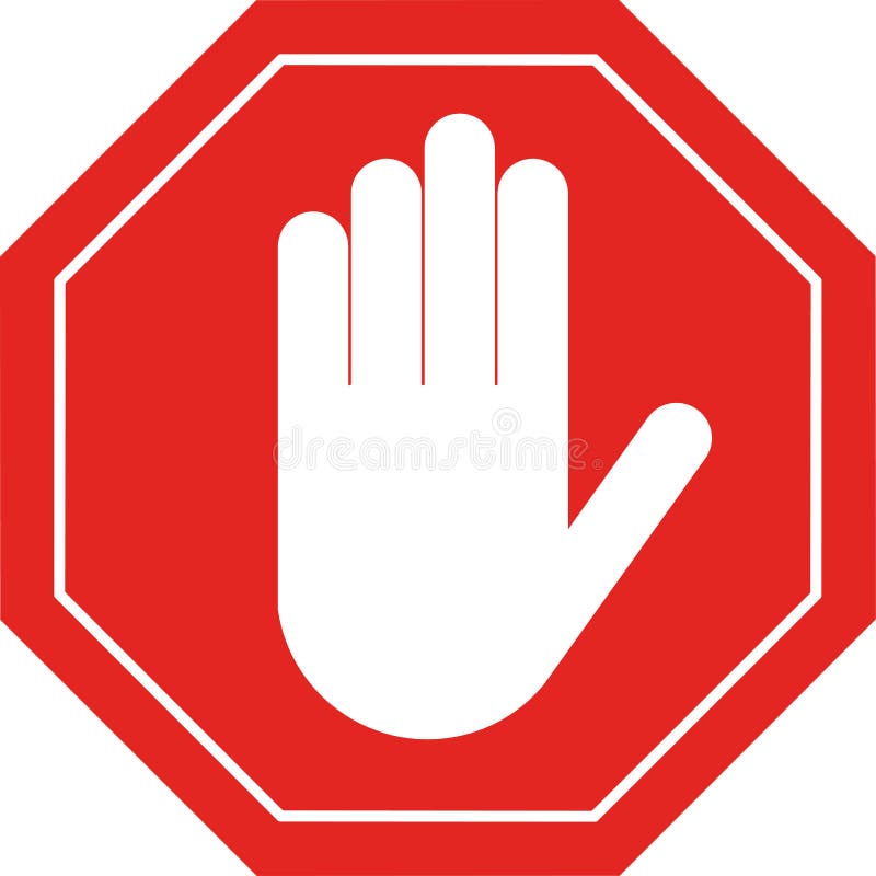 Red stop sign arm STOP stock illustration. Illustration of restriction ...
