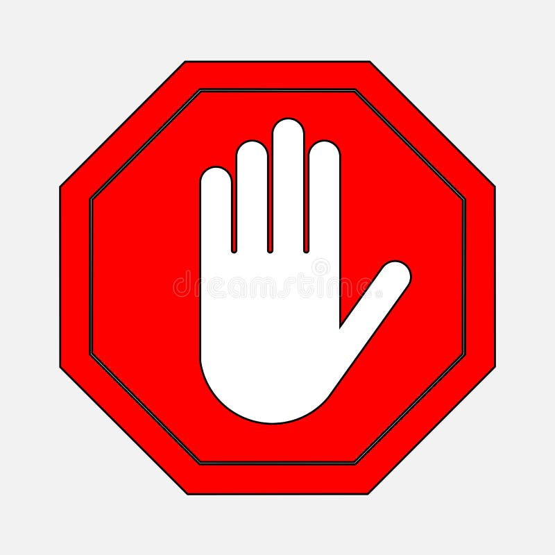 Red stop sign arm STOP stock illustration. Illustration of restriction ...