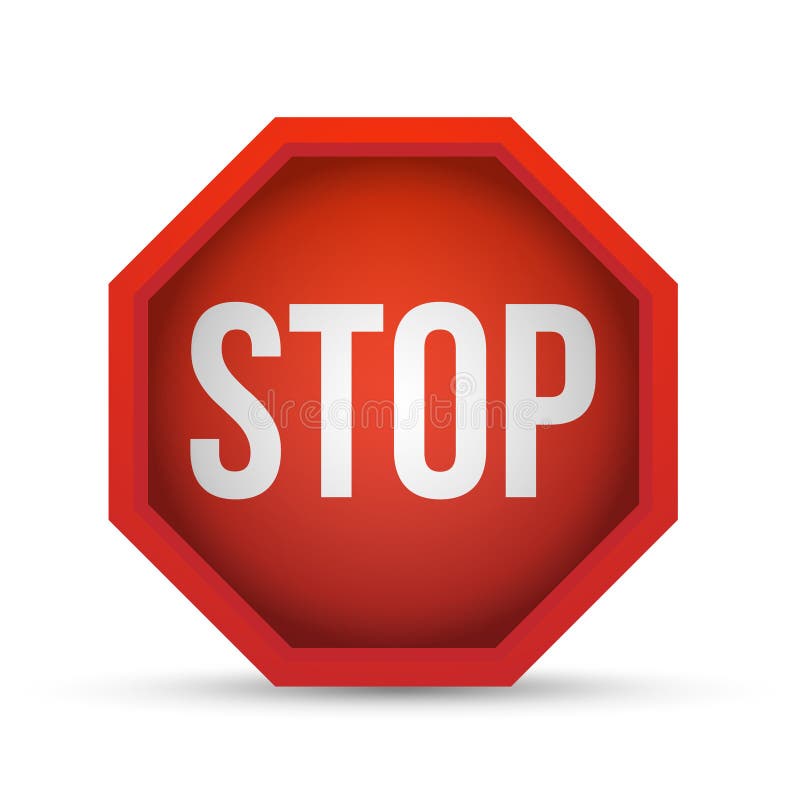 Red Stop Sign in 3d Style. Vector Illustration Stock Vector ...