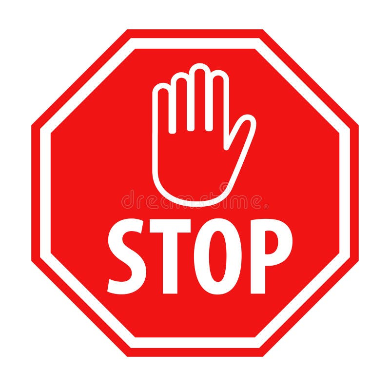 Red Stop Sign with Hand Symbol Icon Vector Illustration Stock Vector ... Red Stop Sign with Hand Symbol Icon Vector Illustration Stock Vector ...