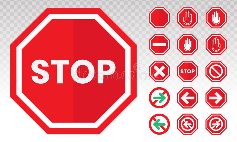 Red Stop Sign Icon with Hand / Palm Flat Icon for Apps and Websites ...