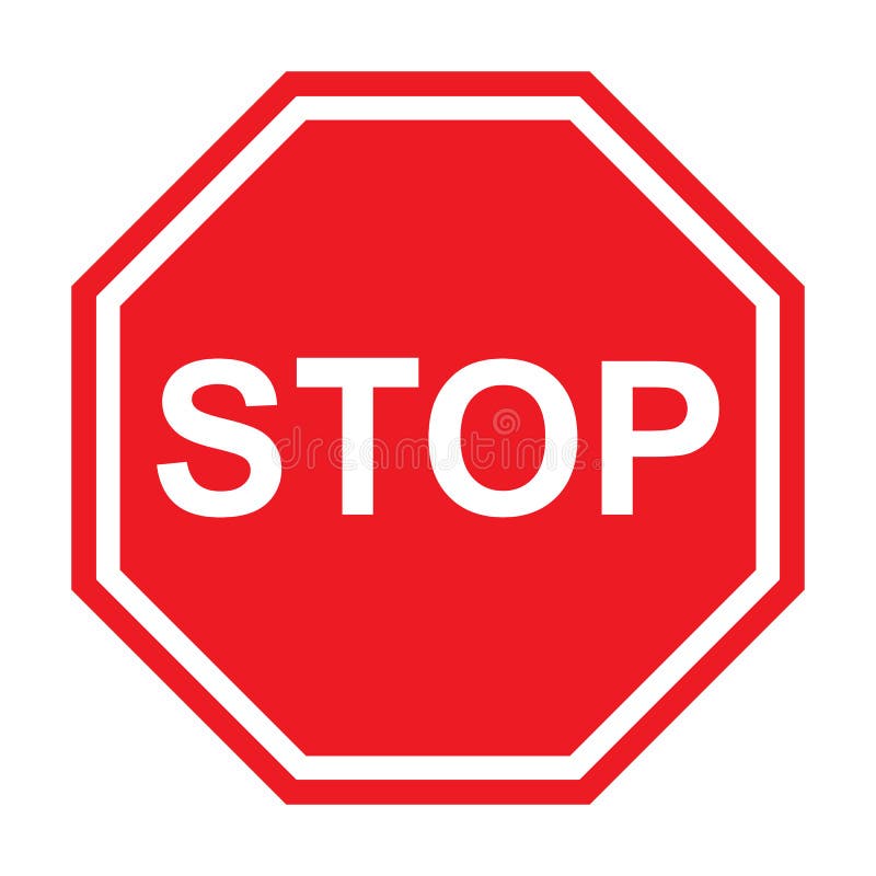 Red Stop Sign Icon. Road Sign Vector Illustration Stock Vector ...